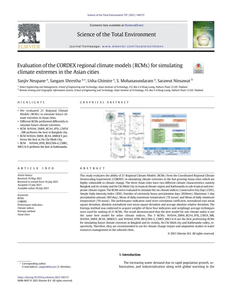 Evaluation Of The Cordex Regional Climate Models Rcms For Simulating Climate Extremes In The